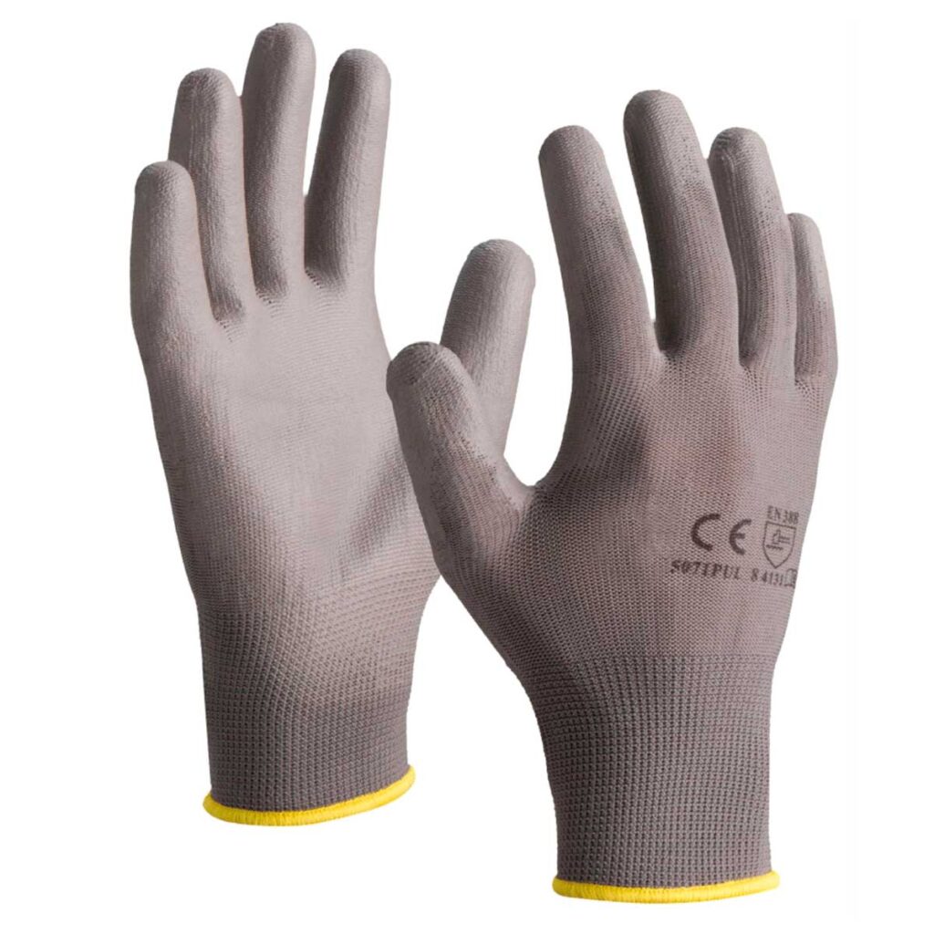 Gant de manutention fine gris, enduction PU - carton de 240 paires ...