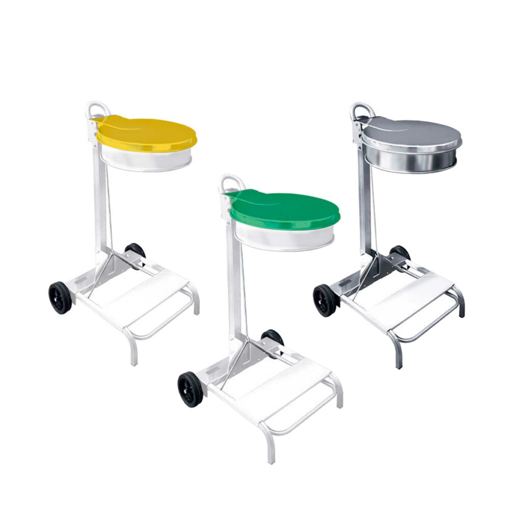 Support sac mobile 110L à pédale et couvercle, coloris au choix pour ...